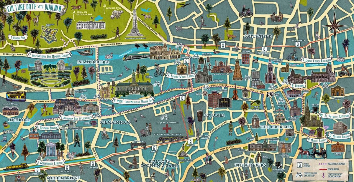 Dublin Walking Map Printable A Guide Map To The Dublin Of James Joyce